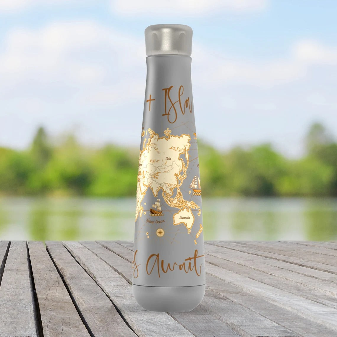 Personalized World Map Water Bottle – Journo Travel Goods